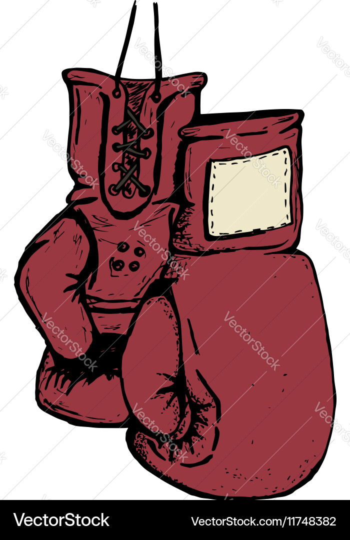 Hand drawn boxing gloves isolated on white Vector Image