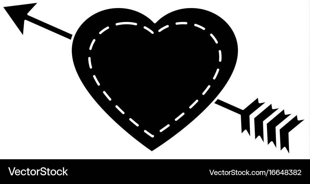 Heart love card with arrow Royalty Free Vector Image