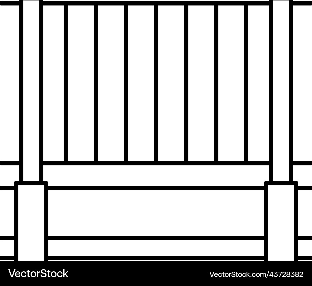 House fence line icon Royalty Free Vector Image