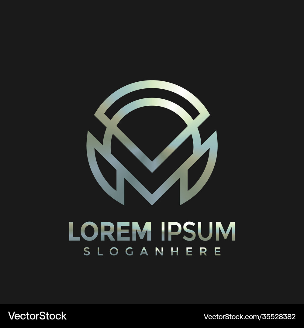 Letter m metal modern logo designs Royalty Free Vector Image