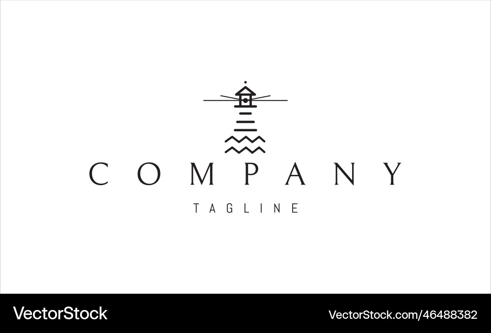 Logo with an abstract image of a lighthouse Vector Image
