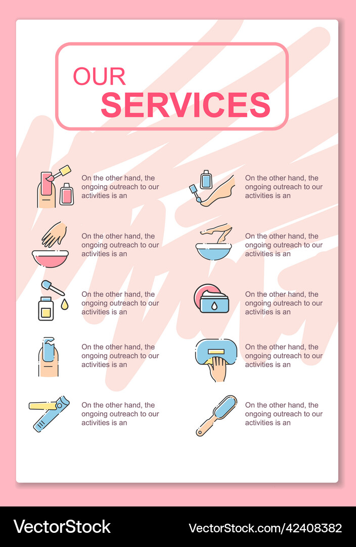 Manicure and pedicure brochure Royalty Free Vector Image