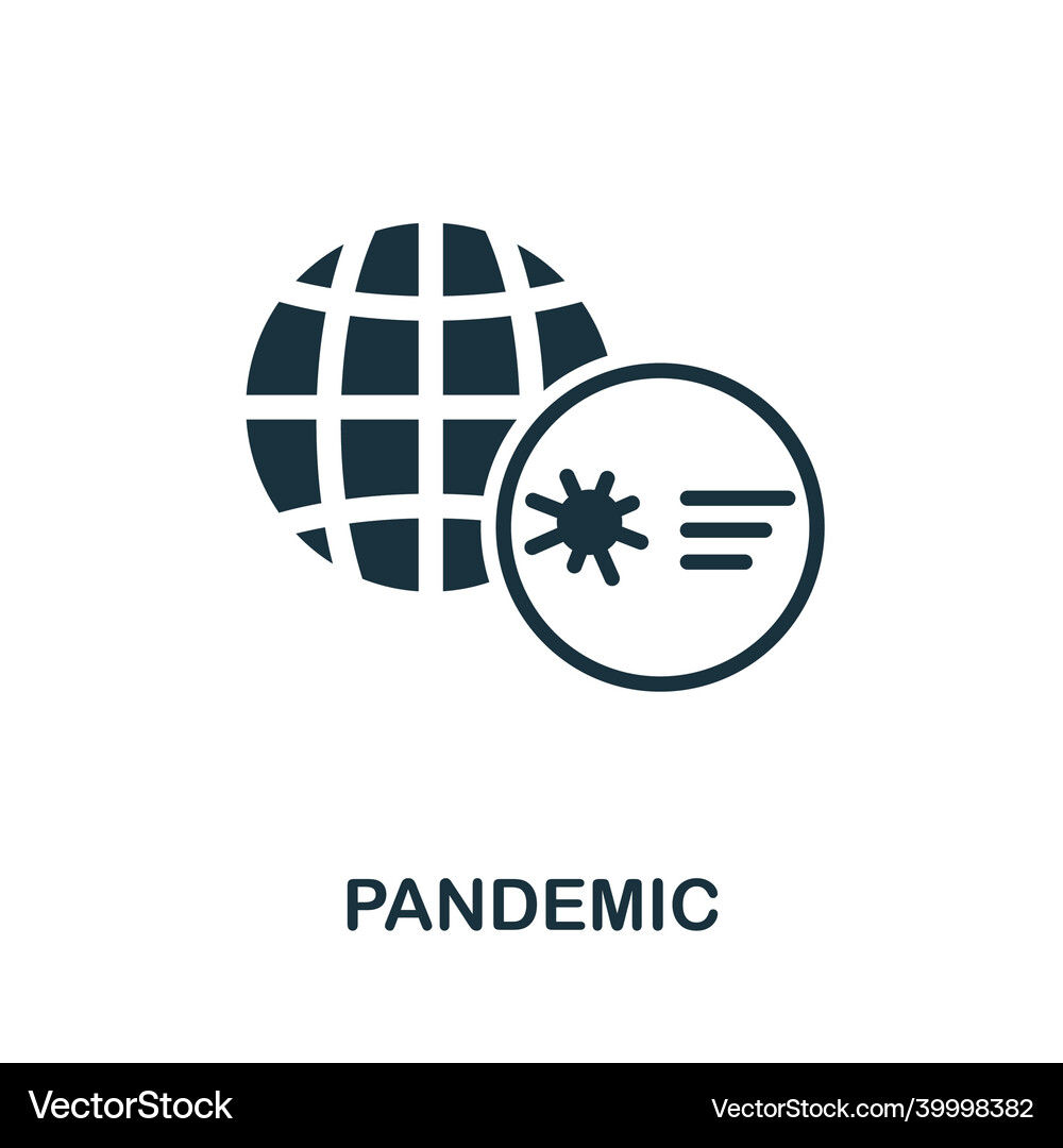 Pandemic icon monochrome sign from lockdown Vector Image