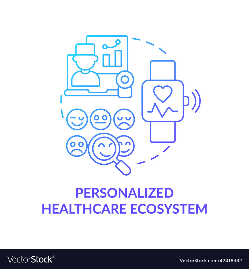 Personalized Healthcare Ecosystem Blue Gradient Vector Image