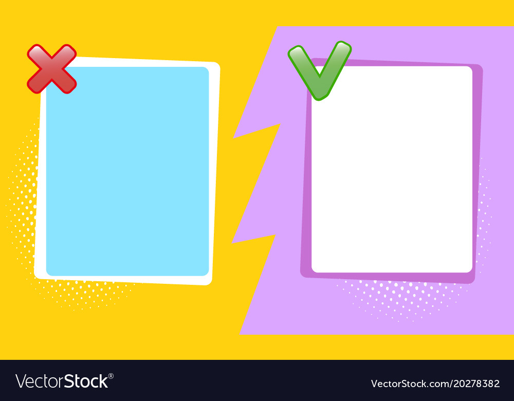 Template background wrong or correct comics style Vector Image