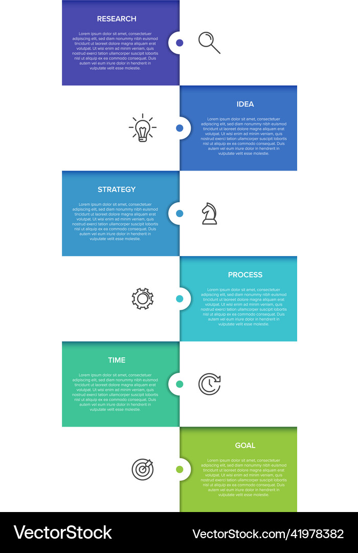 Vertical infographic design with icons and 6 Vector Image