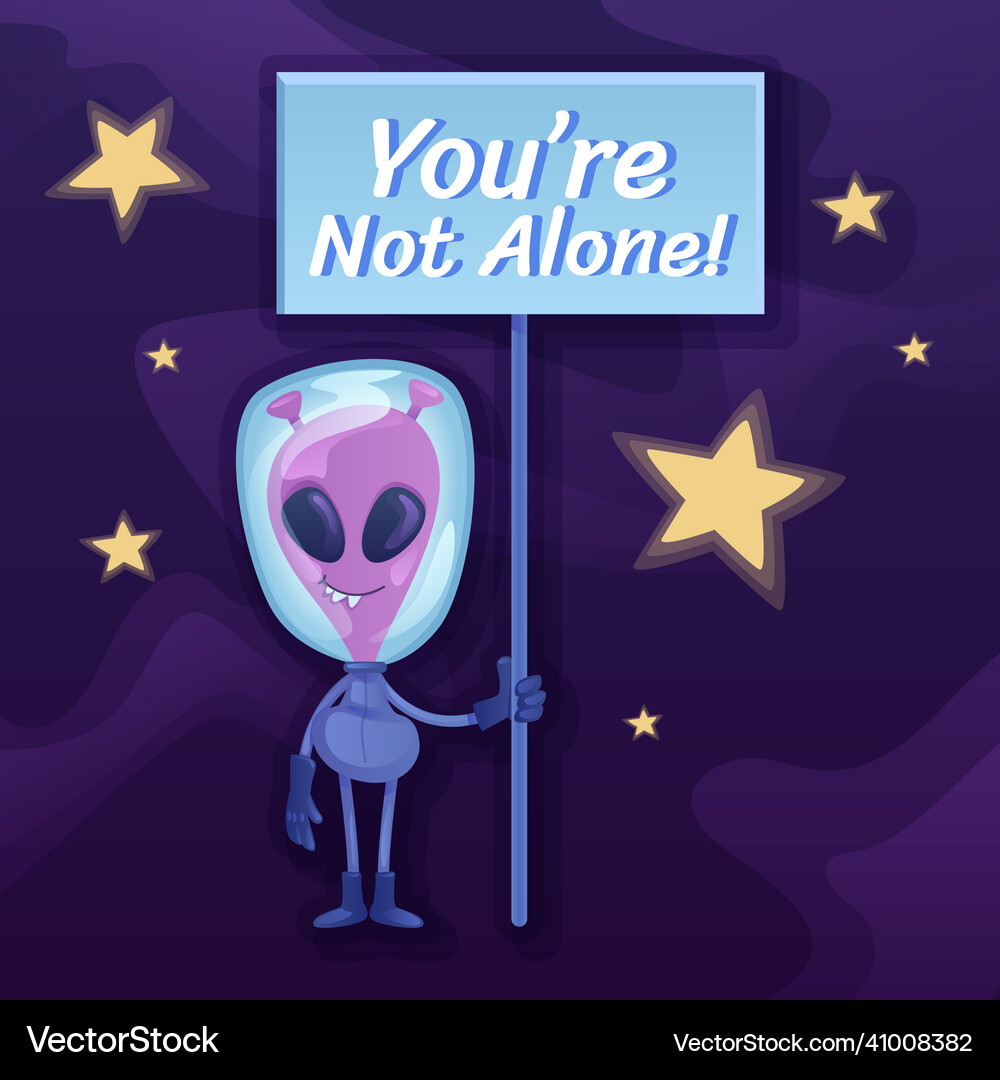 You are not alone social media post mockup Vector Image
