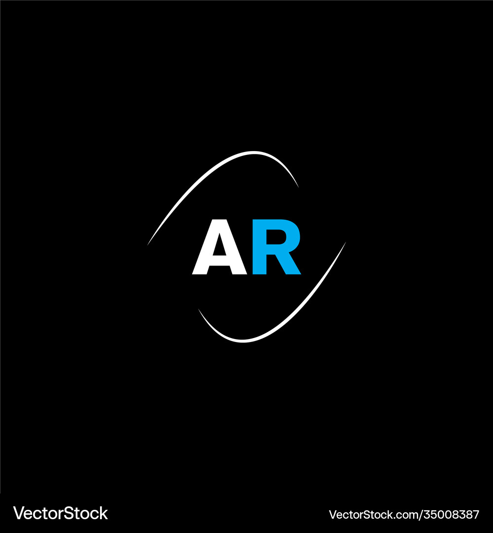 A r letter logo creative design on black color Vector Image
