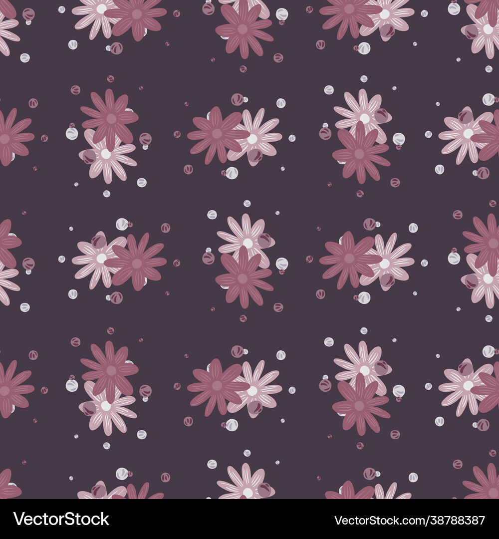 Botany seamless pattern in purple pastel colors Vector Image