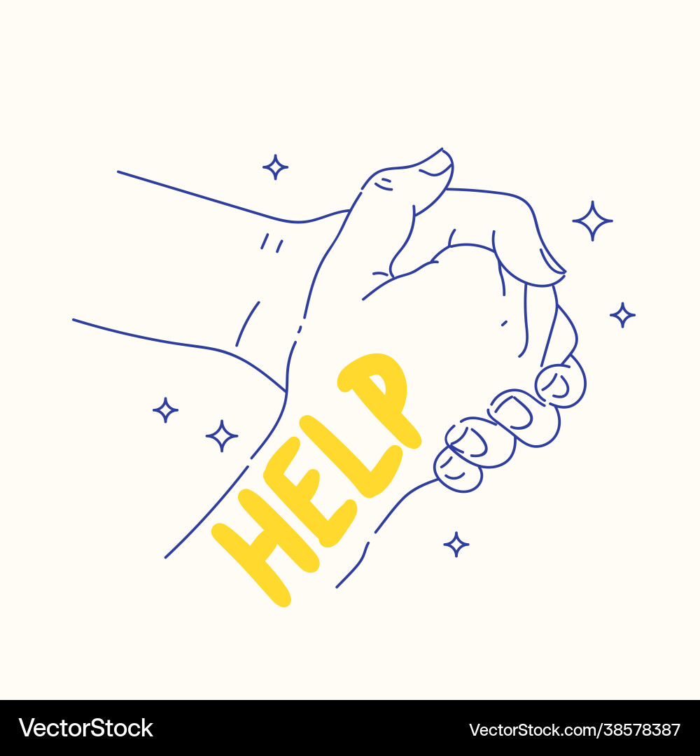 Clenched hands a person hand gesture Royalty Free Vector