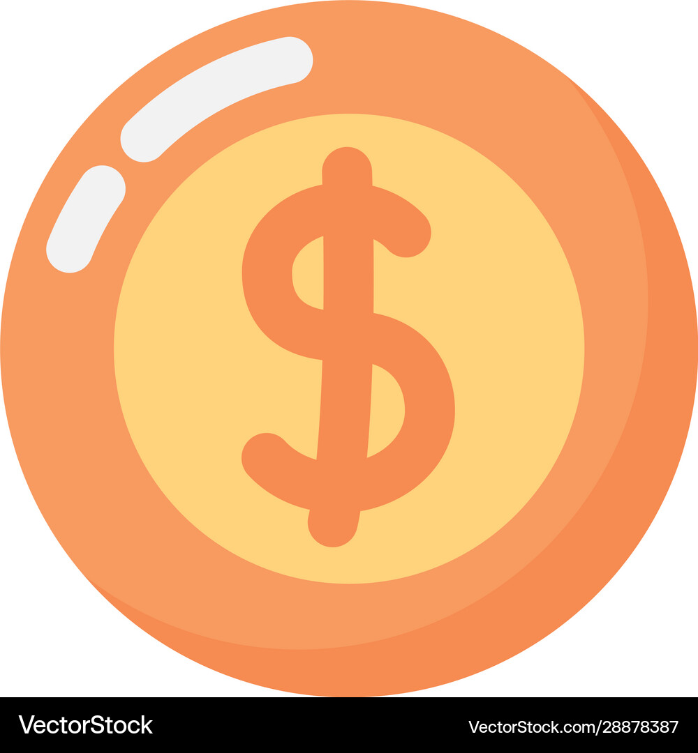 Coin money dollar isolated icon Royalty Free Vector Image