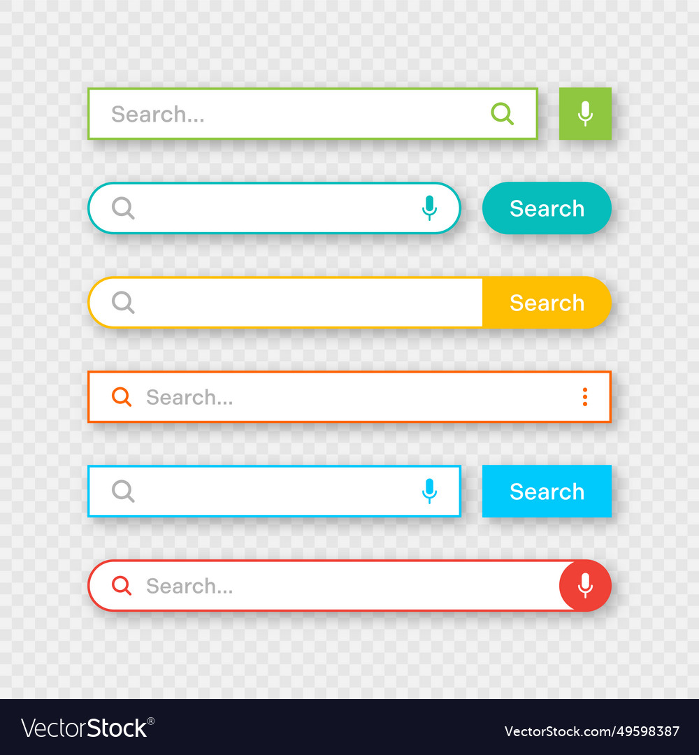 Colorful search bar templates internet browser Vector Image Colorful search bar templates internet browser Vector Image
