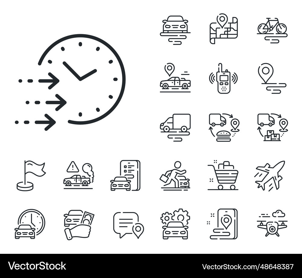Delivery time line icon express courier sign Vector Image