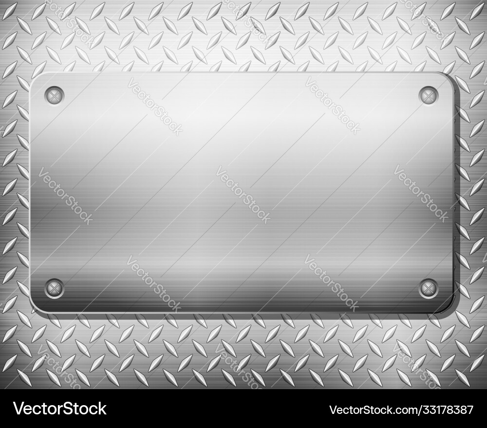 Diamond metal background and plate Royalty Free Vector Image