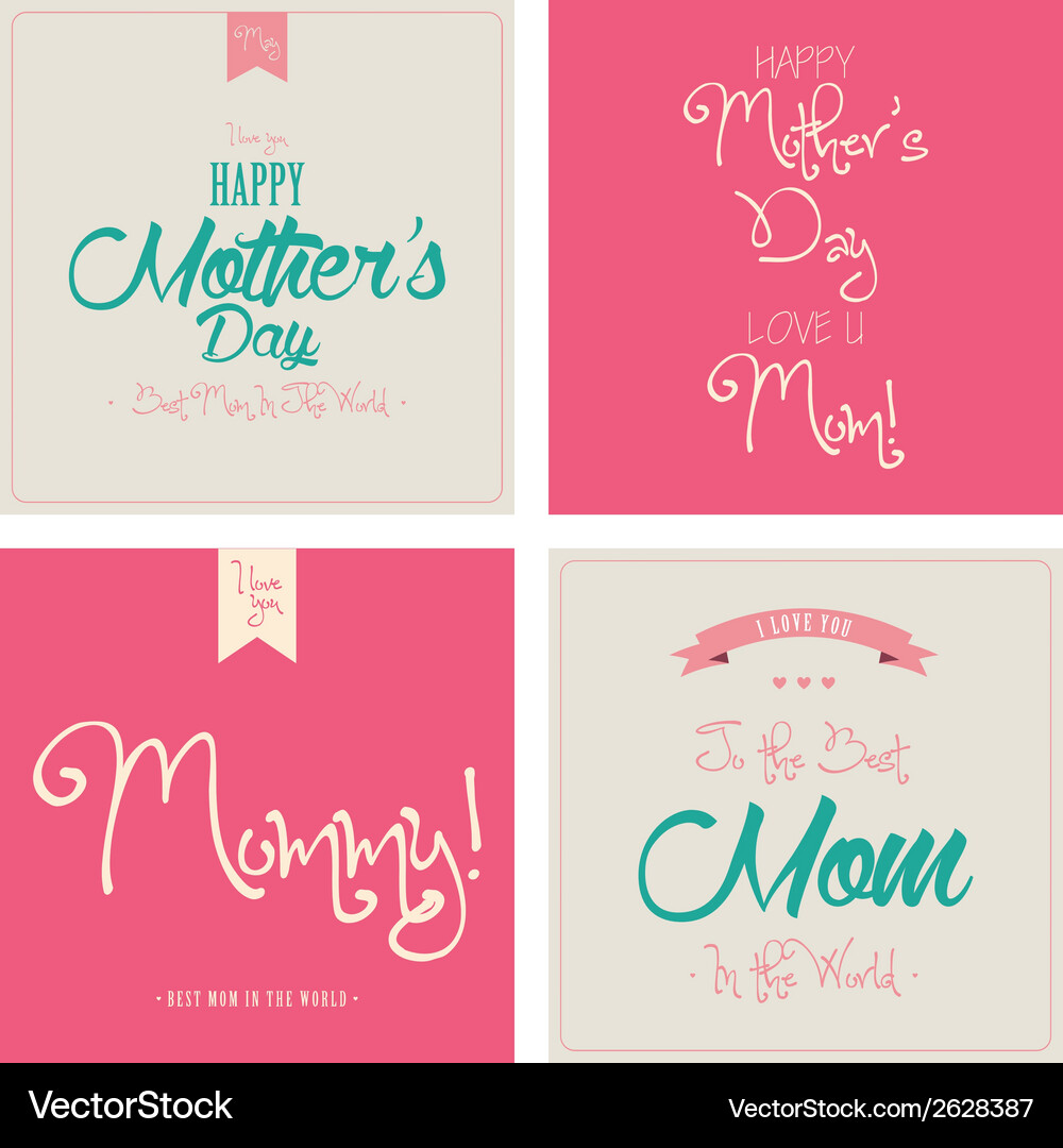 Different four special happy mothers day Vector Image