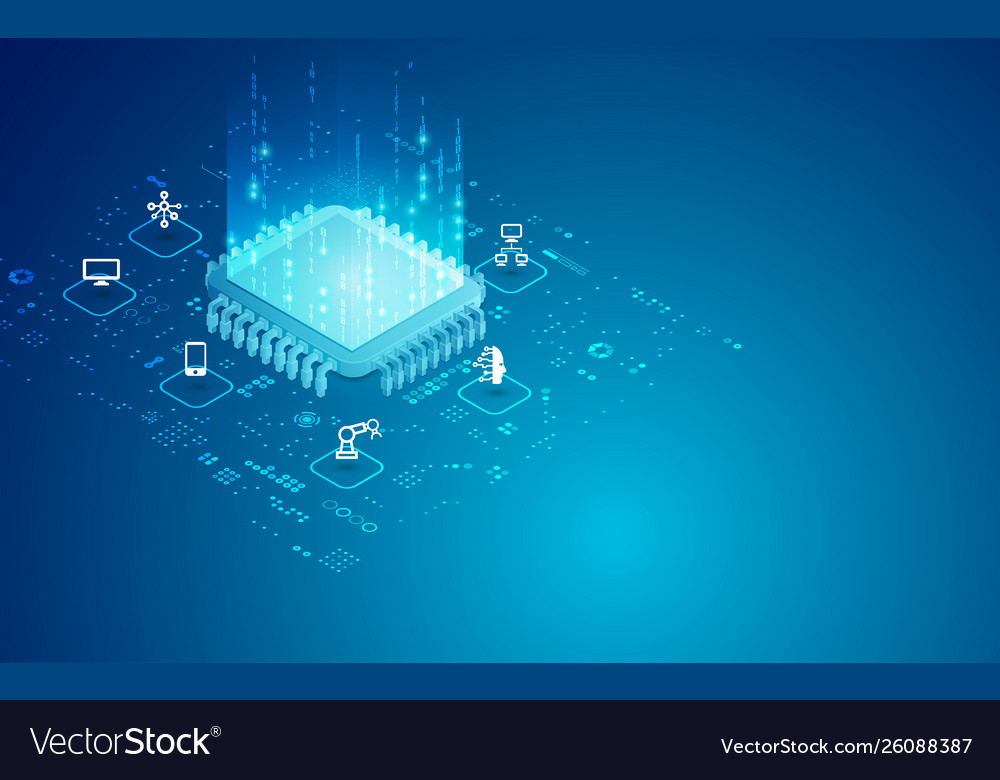 Digital cpu Royalty Free Vector Image - VectorStock