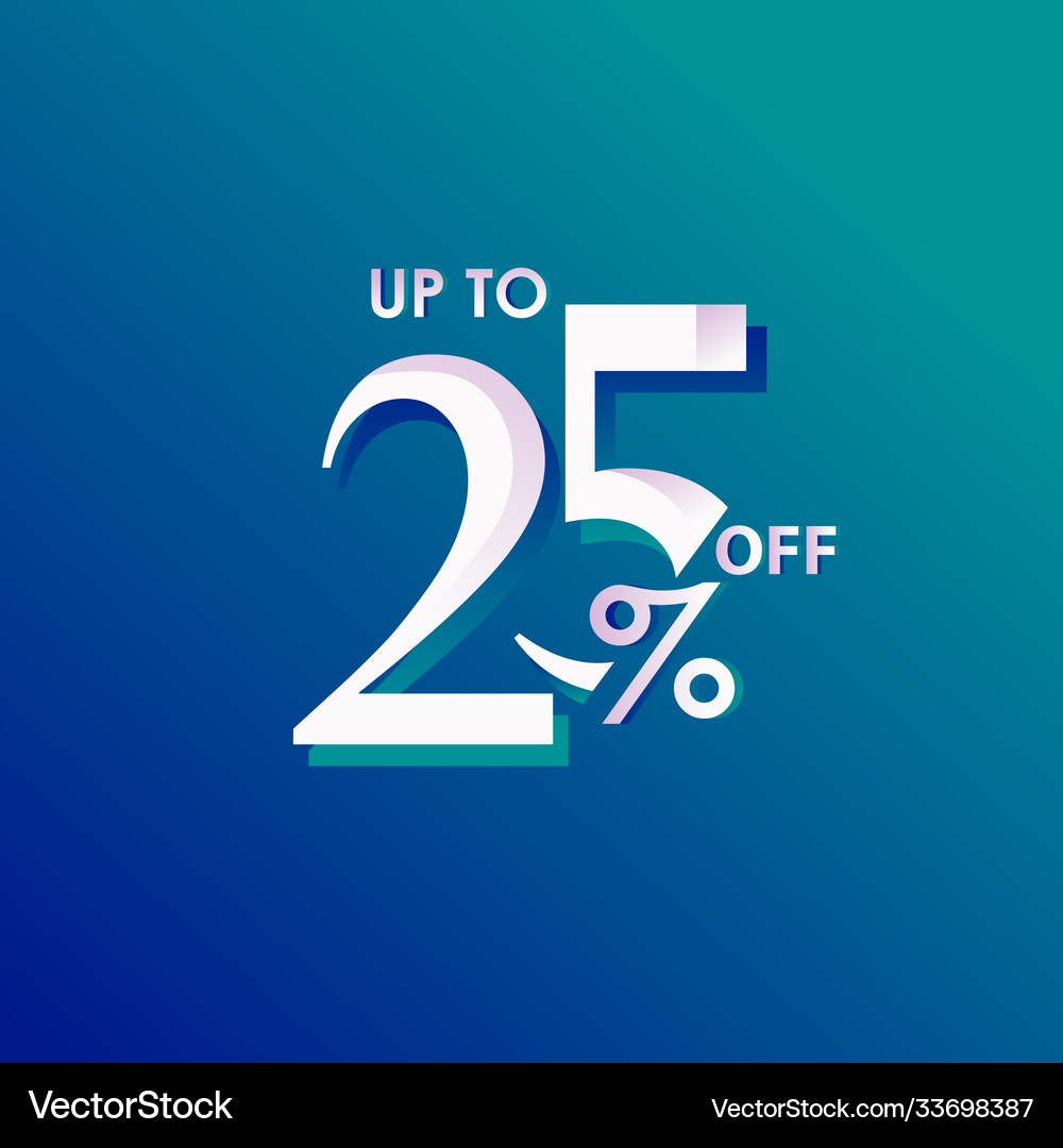 Discount up to 25 off label template design Vector Image