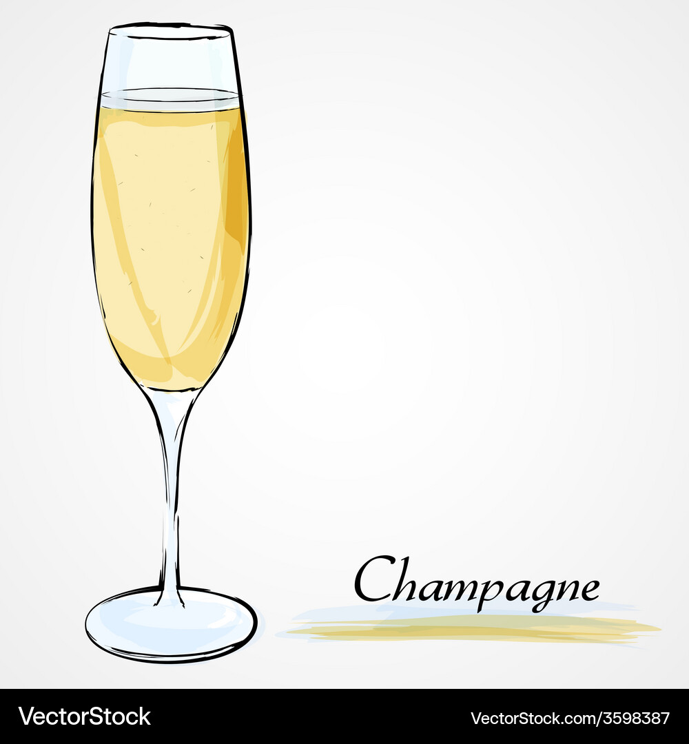Elegant Champagne Glass Royalty Free Vector Image