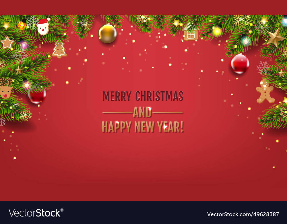 Merry christmas poster with glitter Royalty Free Vector