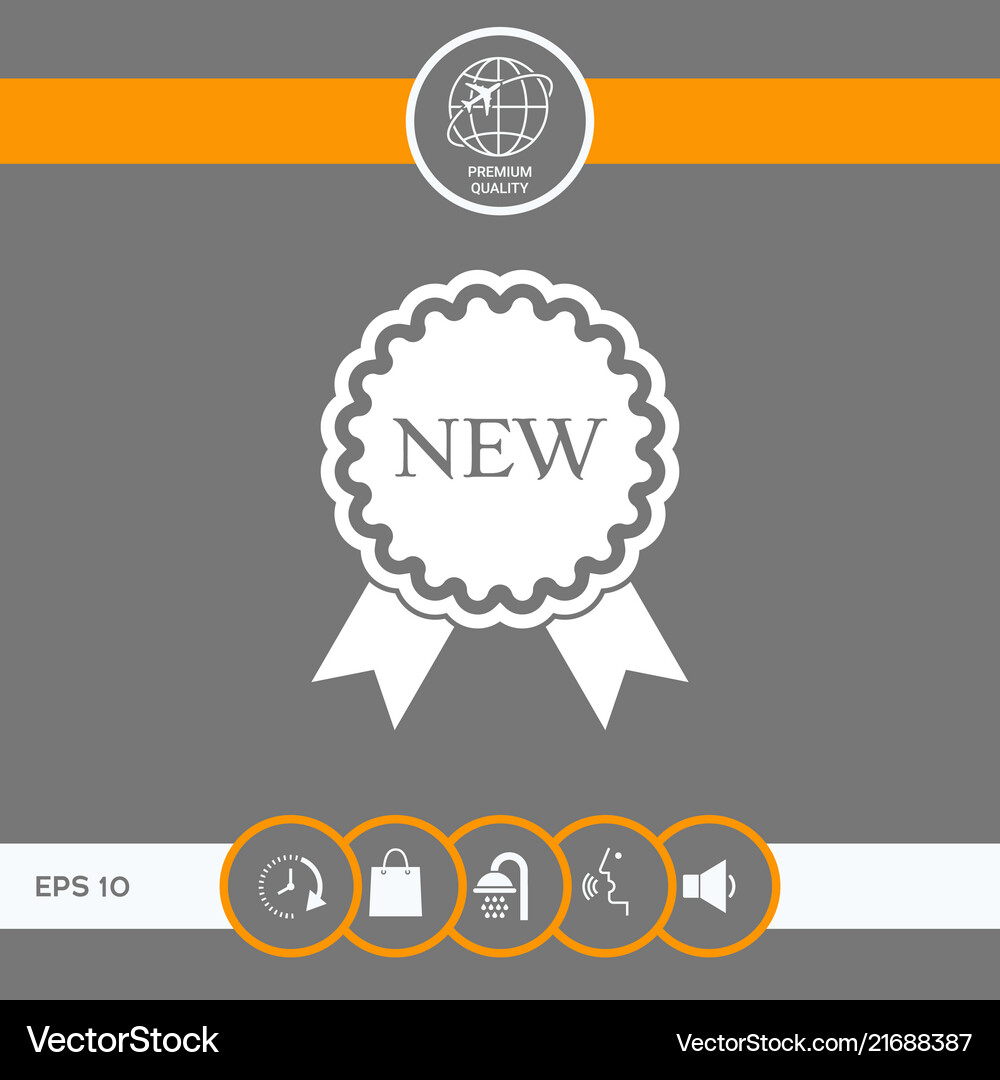 New offer icon with ribbons Royalty Free Vector Image