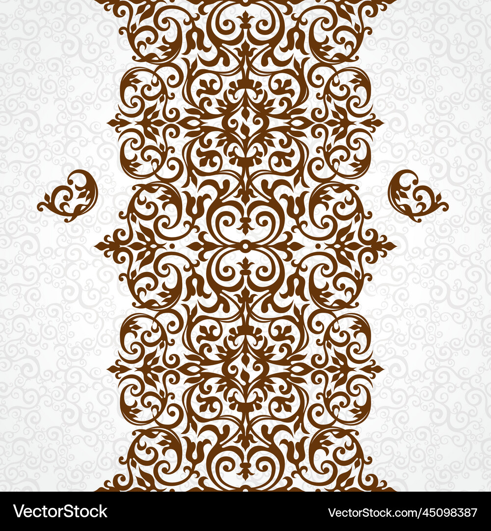 Ornate seamless border in victorian style Vector Image