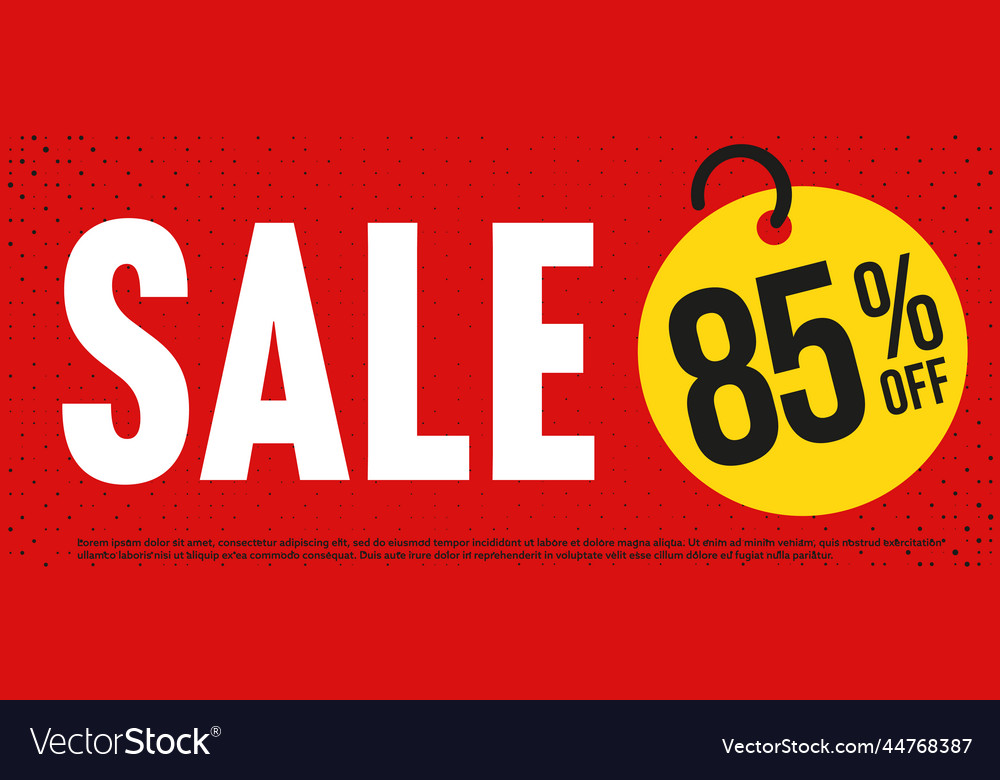 Red Sale Banner With 85 Percent Off Price Tag Vector Image red-sale-banner-with-85-percent-off-price-tag-vector-image