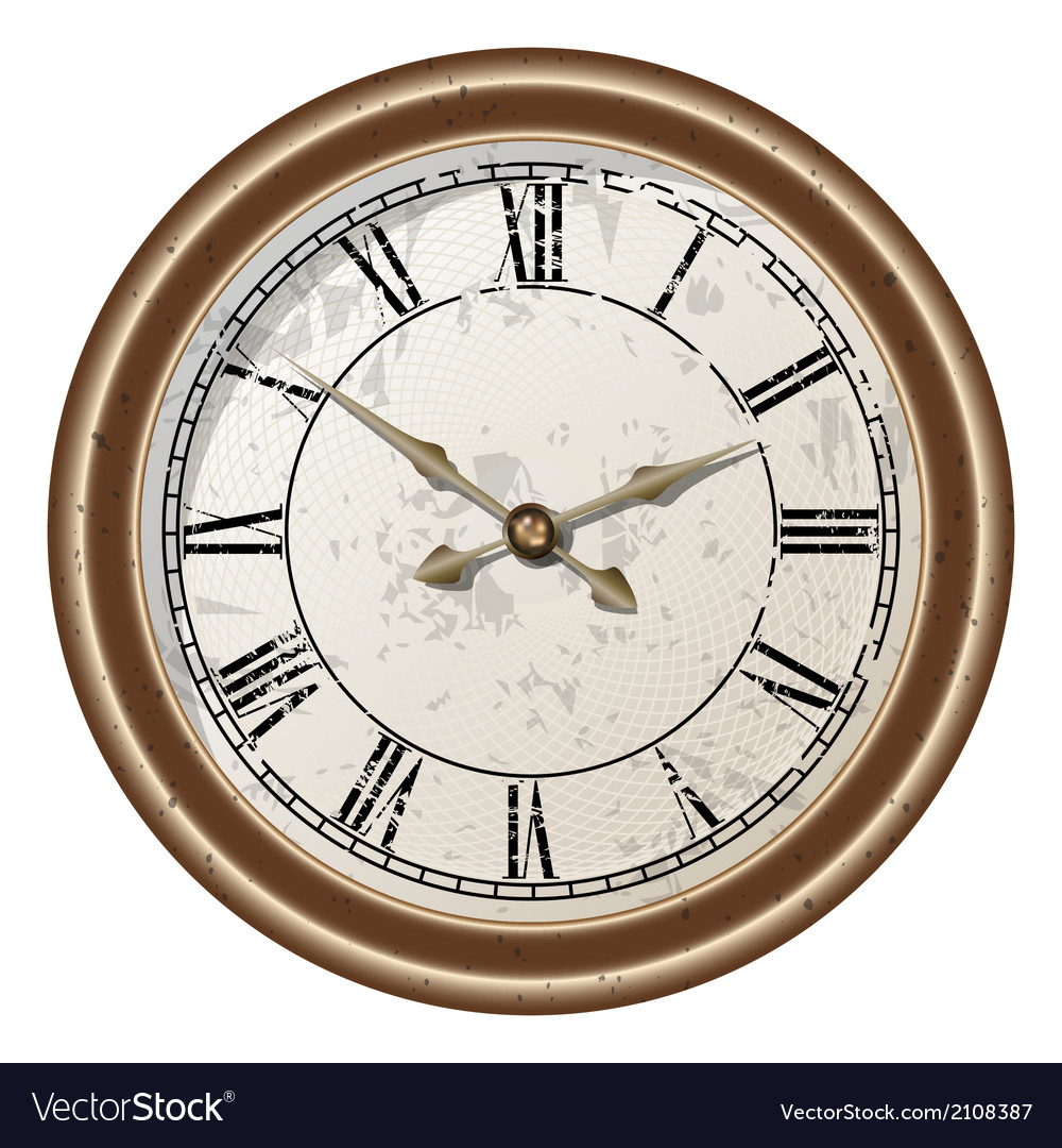 Retro clock Royalty Free Vector Image - VectorStock