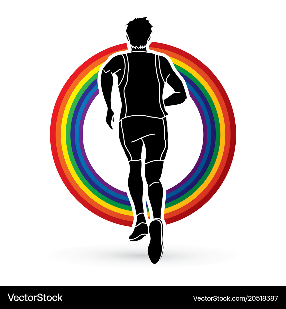 Runners sprinting marathon running Royalty Free Vector Image