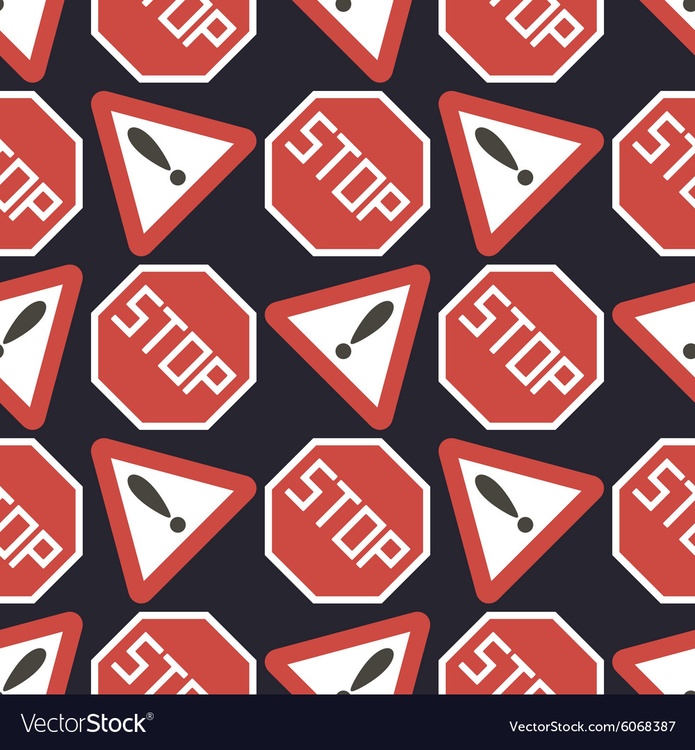 Seamless background with traffic signs Royalty Free Vector