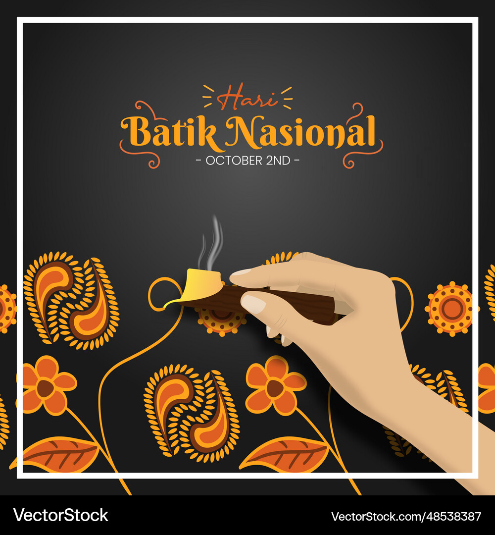 Square hari batik nasional or national day Vector Image