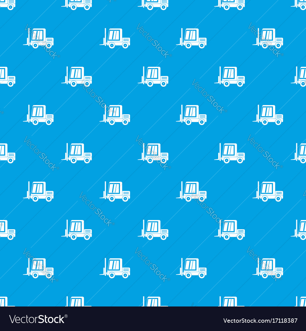 Stacker loader pattern seamless blue Royalty Free Vector
