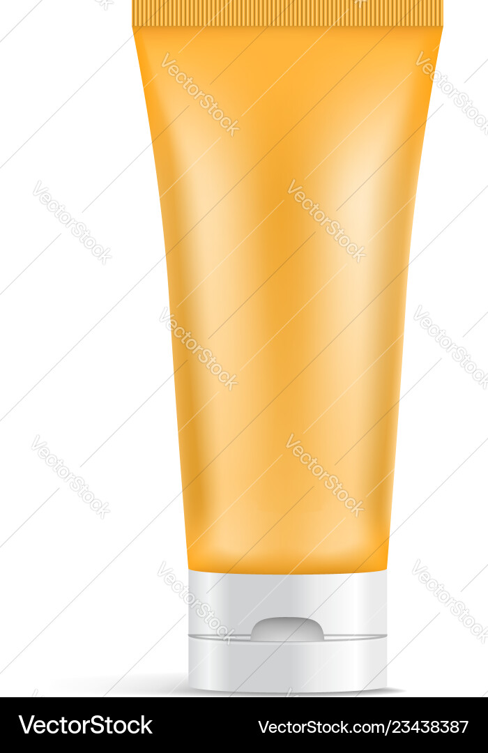 Sunscreen tube icon realistic style Royalty Free Vector