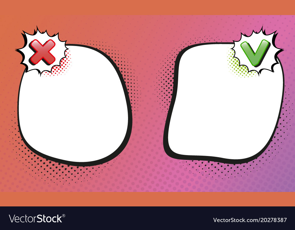 Template background wrong or correct comics style Vector Image