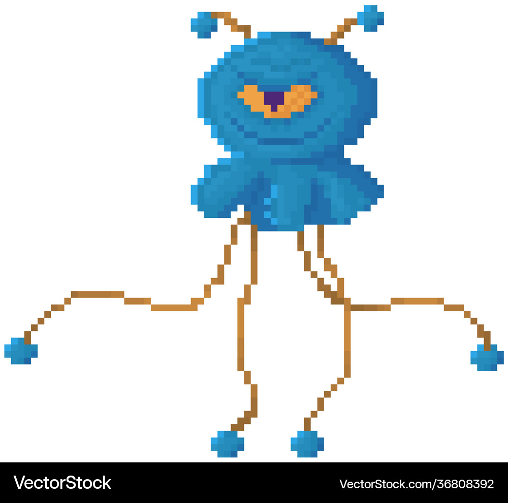 Angry blue monster with one eye alien isolated Vector Image