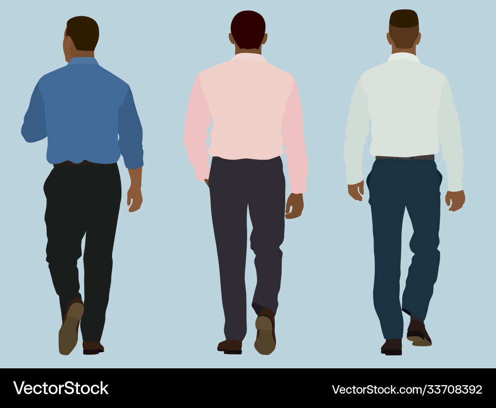 Black businessmen walk away Royalty Free Vector Image