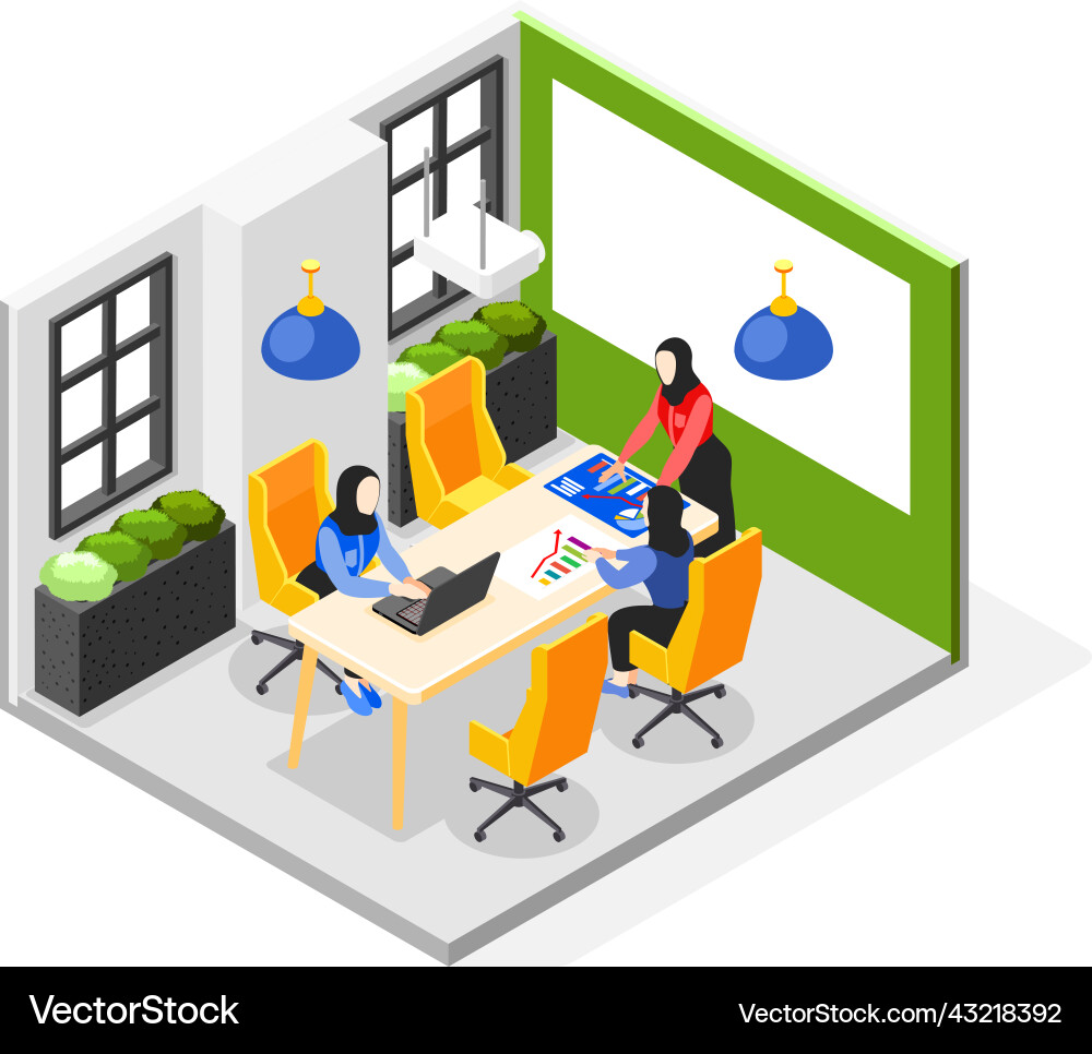Business meeting lady composition Royalty Free Vector Image