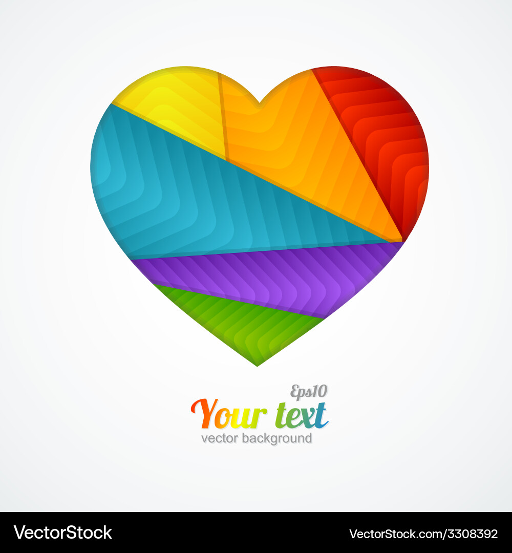 Card heart label with lgbt flag Royalty Free Vector Image
