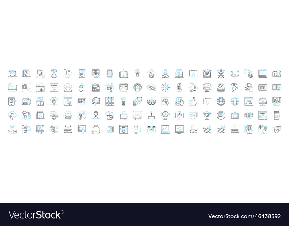 Chatbots line icons set ai Royalty Free Vector Image Chatbots line icons set ai Royalty Free Vector Image