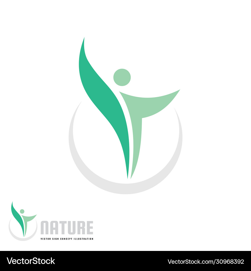 Human character - nature green leaves Royalty Free Vector
