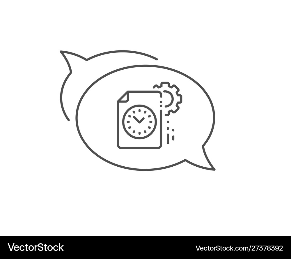 Project deadline line icon time management sign Vector Image