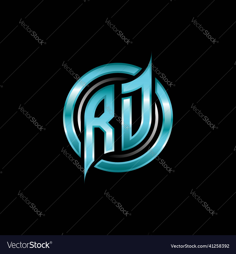 Rd initial monogram logo circle rounded Royalty Free Vector