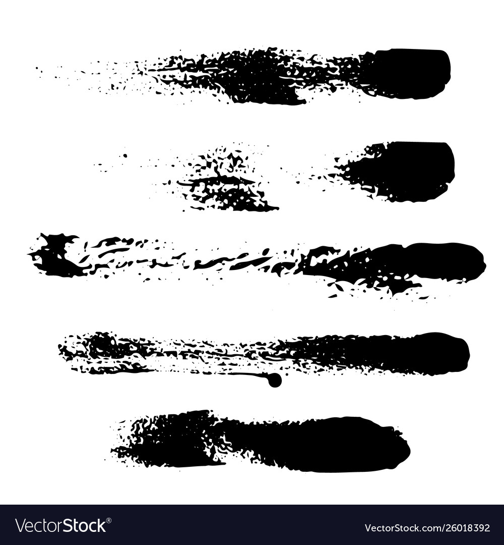 Set black ink stains Royalty Free Vector Image