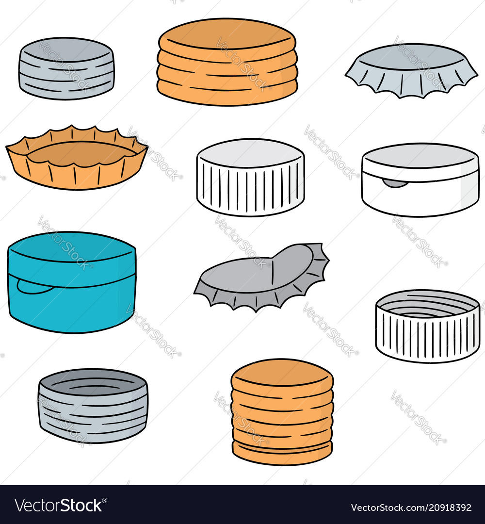 Set bottle cap Royalty Free Vector Image - VectorStock