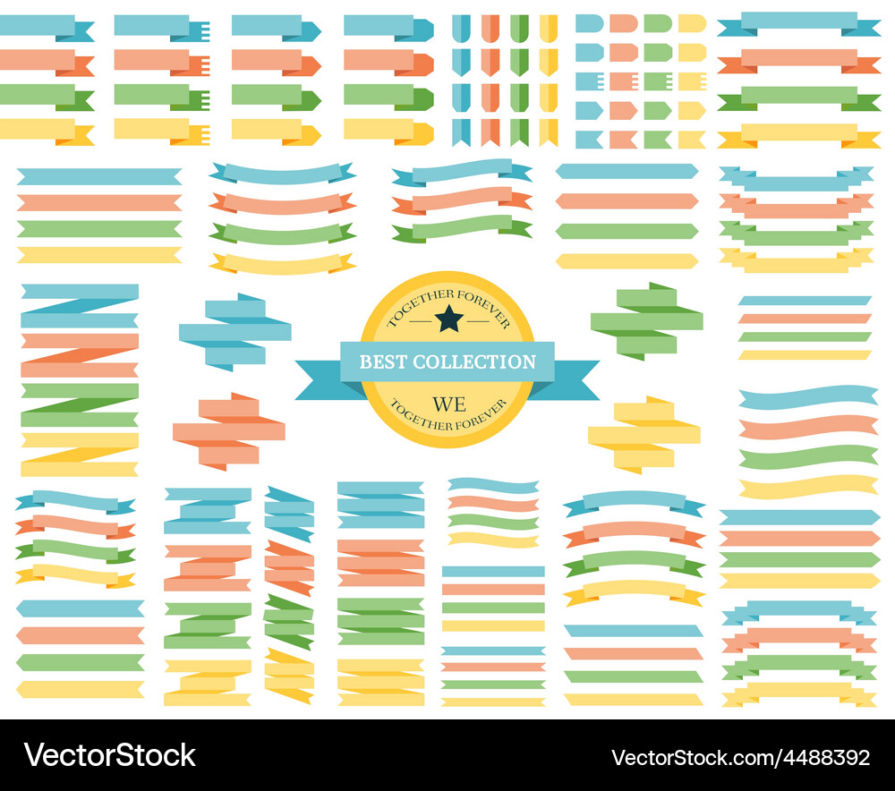 Set of colored ribbons background concept Vector Image