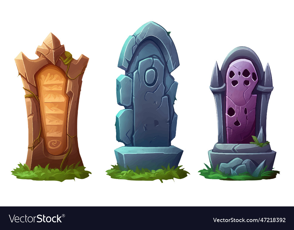 Set of tombstone halloween Royalty Free Vector Image