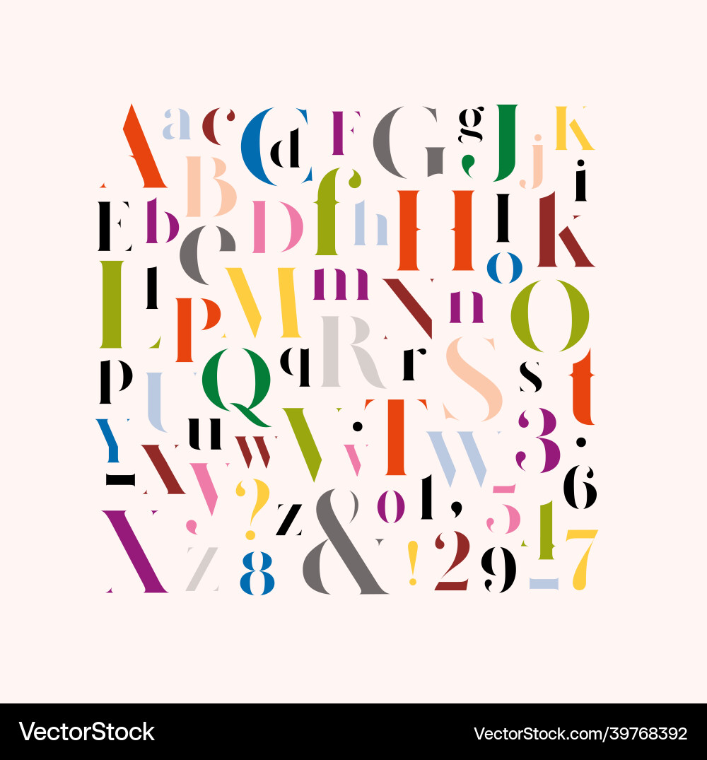 Stylish elegant font color mix Royalty Free Vector Image