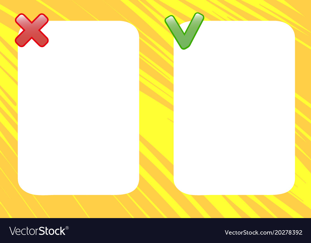 Template background wrong or correct comics style Vector Image