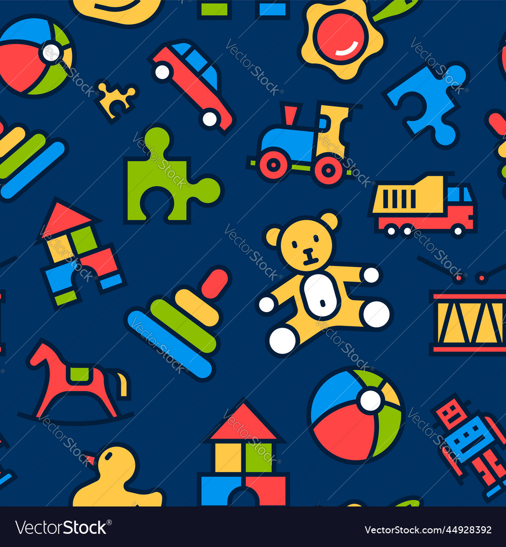 Toys seamless pattern Royalty Free Vector Image