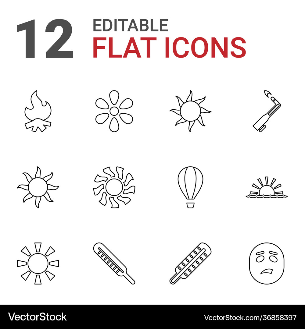 12 heat icons Royalty Free Vector Image - VectorStock