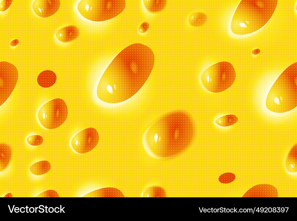 Cheese cartoon seamless pattern with round holes Vector Image